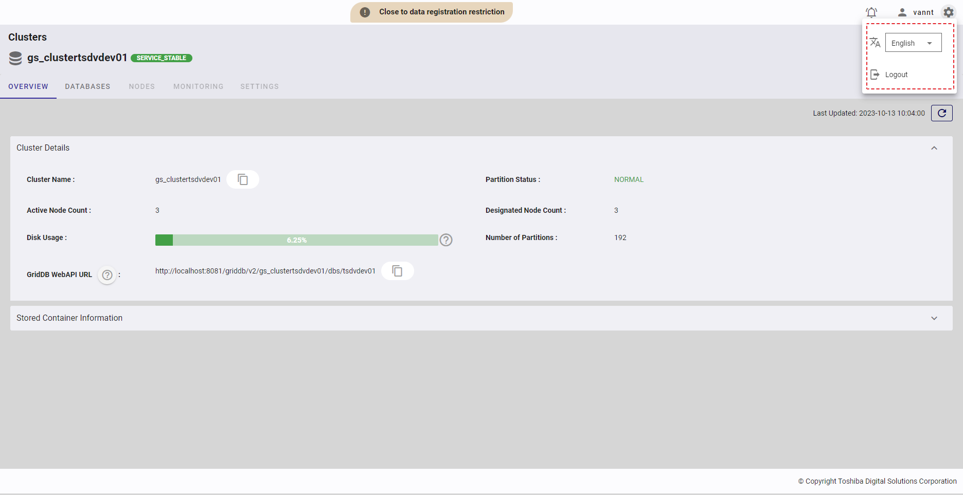 Management GUI Reference for GridDB Cloud (For collaboration ...