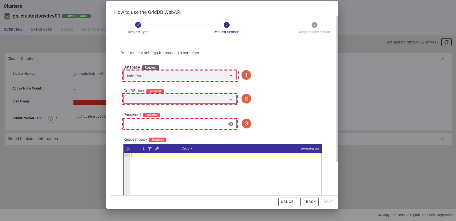 Management GUI Reference for GridDB Cloud (For collaboration ...